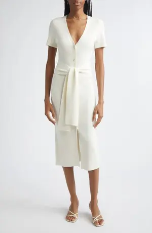 TOCCIN Agnes Short Sleeve Sweater Dress - Ivory