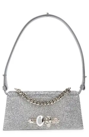Alexander McQueen Mini Jeweled Shoulder Bag - Lead