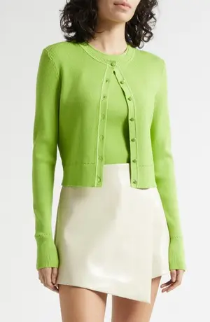 TOCCIN Zoe Crop Cardigan - Lime