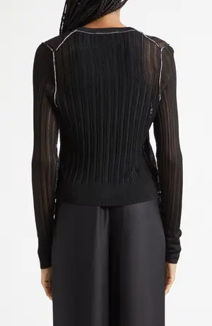 TOCCIN Crosby Ribbed Button Front Crop Cardigan