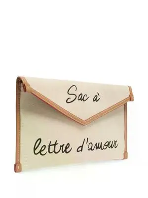 LANCEL Canvas And Leather Clutch Bag