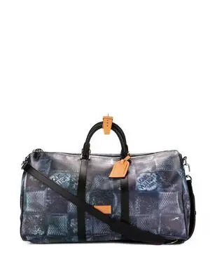 LOUIS VUITTON Keepall Bandouliere Travel Bag - Blue