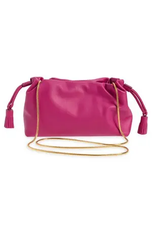 Veronica Beard Small Stash Leather Bag - Berry
