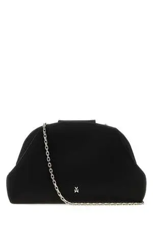 Amina Muaddi Satin Camelia Clutch