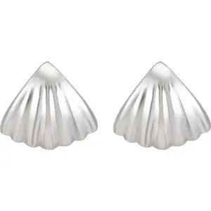 ST. MORAN Statement Palm Hoop Earrings - Silver
