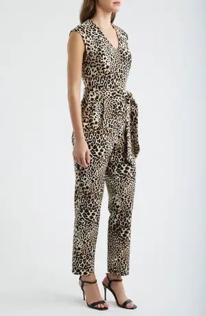 Anne Klein Extended Shoulder Straight Leg Jumpsuit