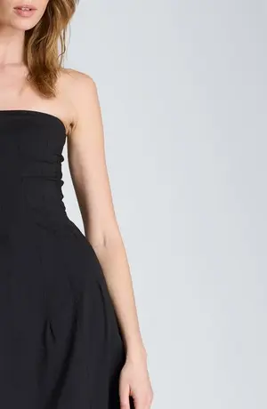 KENNETH COLE Strapless Stretch Poplin Maxi Dress