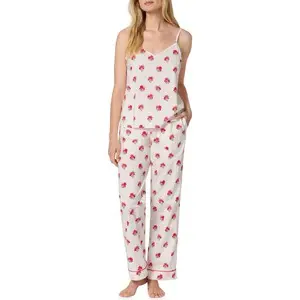 BEDHEAD PAJAMAS Print Cotton Crop Pajamas - Celeste