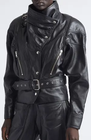 Vaquera Bombshell Belted Leather Jacket