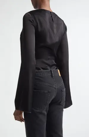 Isabel Marant Étoile Neame Draped Bell Sleeve Top