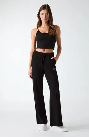 Guess Syrma Cropped Tank Top With Embroidered Logo