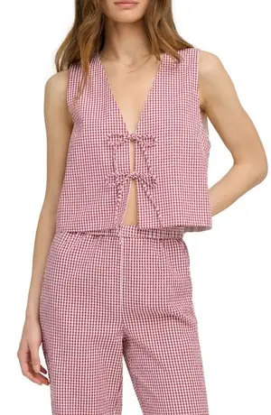 FAVORITE DAUGHTER The Invisible Strings Sleeveless Top - Raspberry/white