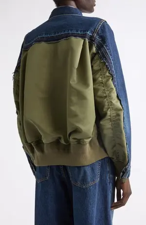 Sacai Denim & Nylon Twill Jacket - Blue