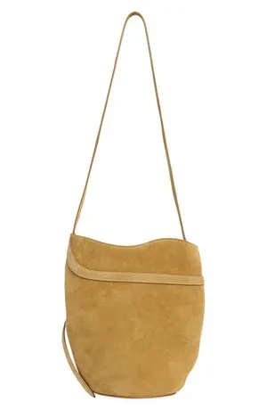 LIFFNER Belted Suede Bucket Bag - Sand