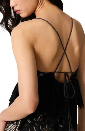 Steve Madden Annette Lace Tiered Maxi Dress - Black