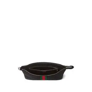 Gucci Gg Canvas Tote Bag With Green And Red Web Detail - Black