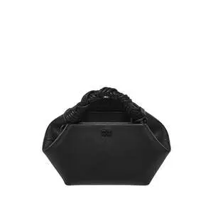 GANNI Structured Tote Bag With Twisted Top Handle - Black