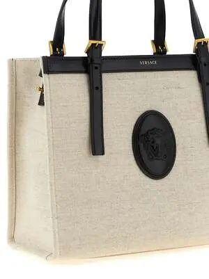 Versace Medium 'rivière' Shopping Bag - Cream