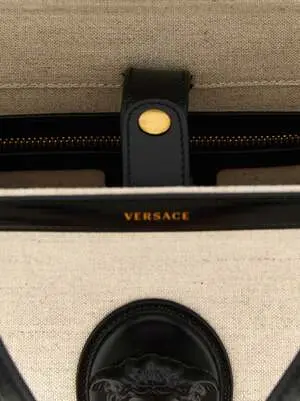 Versace Medium 'rivière' Shopping Bag - Cream