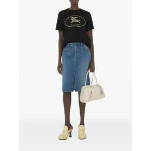 Burberry Cotton T-shirt With Equestrian Knight Motif