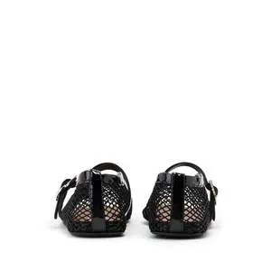 Alaïa Mesh Ballet Flats With Buckle Strap - Black