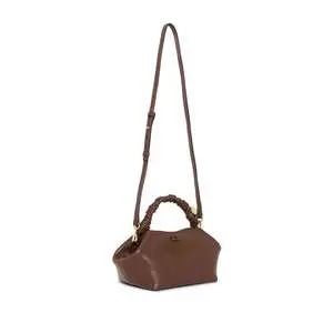 GANNI Recycled Leather Satchel Bag - Brown