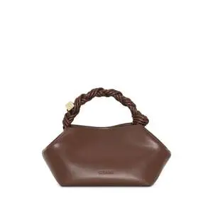 GANNI Recycled Leather Satchel Bag - Brown