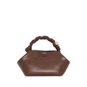GANNI Recycled Leather Satchel Bag - Brown