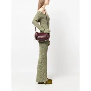 Isabel Marant Étoile Studded Leather Shoulder Bag - Red