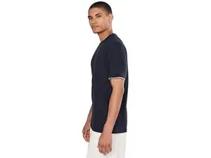 Vince Fine Slub Double Layer Short Sleeve Crew T Shirt Coastal/smock White