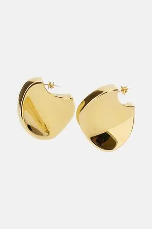 Bottega Veneta Bottega Veneta Sterling Silver 18-Karat Gold Finish Hoop Earrings Oro