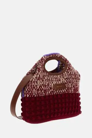 Marni Knotted Wool Knit Clutch - Red