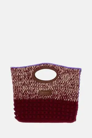 Marni Marni Knotted Wool Knit Clutch Rosso
