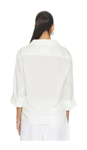 CISSA Asymmetrical Button-up Overshirt - White