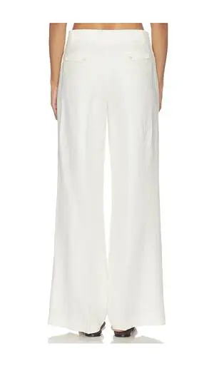 Closed Flared Linen Blend Pants - Ivory