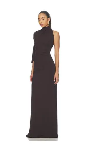 DIANA MILKANOVA STUDIO One Shoulder Maxi Dress - Brown