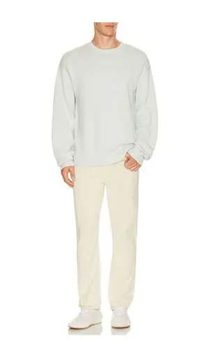 FRAME Cotton Silk Crewneck Sweater - Blue