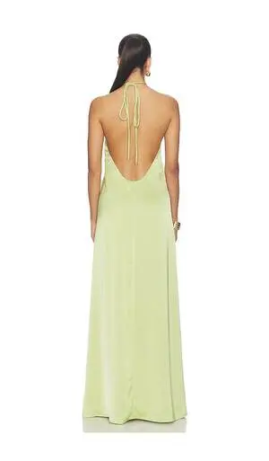 Nbd Harnoor Maxi Gown With Halterneck And Slit - Green