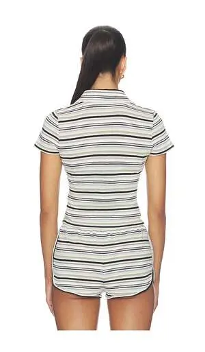 LOVERS AND FRIENDS Striped Terrycloth Top