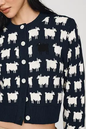 ROWING BLAZERS Cropped Sheep Intarsia Cardigan