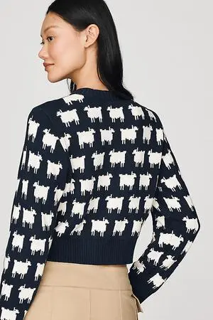 ROWING BLAZERS Cropped Sheep Intarsia Cardigan