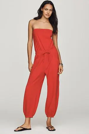 DAILY PRACTICE Strapless Jumpsuit - Red