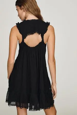 Anthropologie Cotton Ruffle Mini Dress