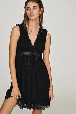 Anthropologie Cotton Ruffle Mini Dress