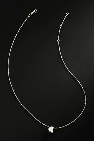 ORIANNE Lab-grown Diamond Initial Bezel Necklace - C