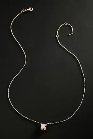 ORIANNE Lab-grown Diamond Initial Bezel Necklace - K