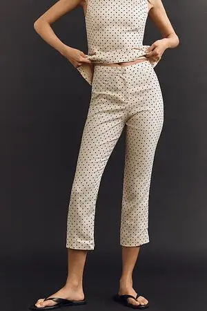 Faithfull The Brand Iria Linen Capri Pants With Polka Dot Print
