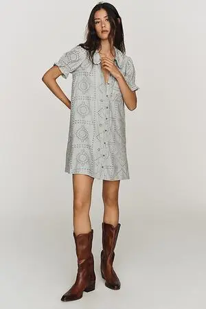 PILCRO Keira Eyelet Mini Dress
