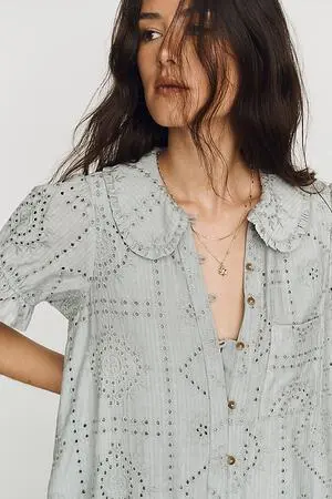 PILCRO Keira Eyelet Mini Dress