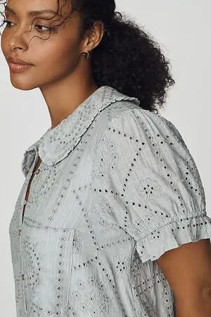 PILCRO Keira Eyelet Mini Dress